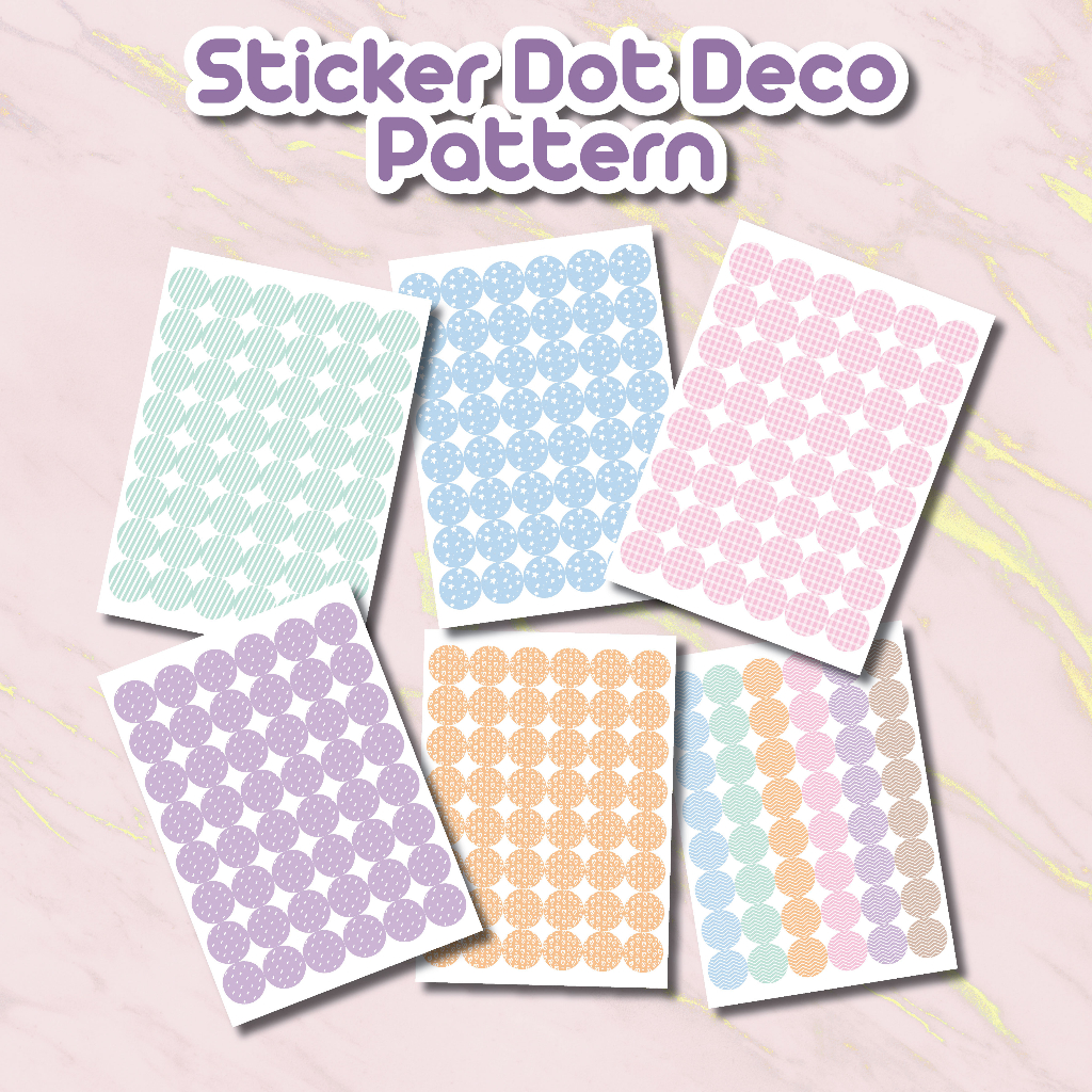 Aesthetic Dot Deco Pattern Label Stickers / Aesthetic Color Dot ...