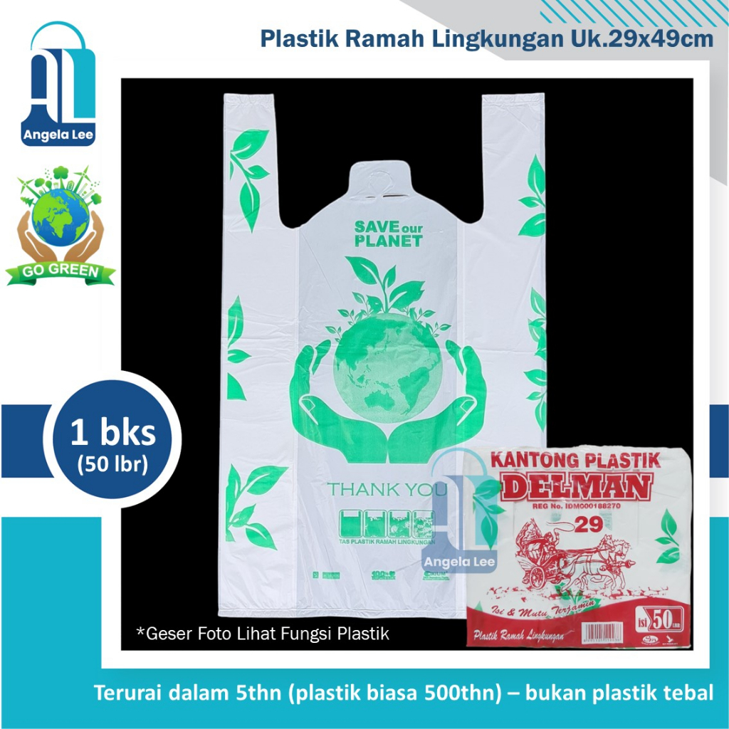 Delman uk 29 Eco-Friendly Garbage Plastic Bags 50 Sheets | Shopee ...