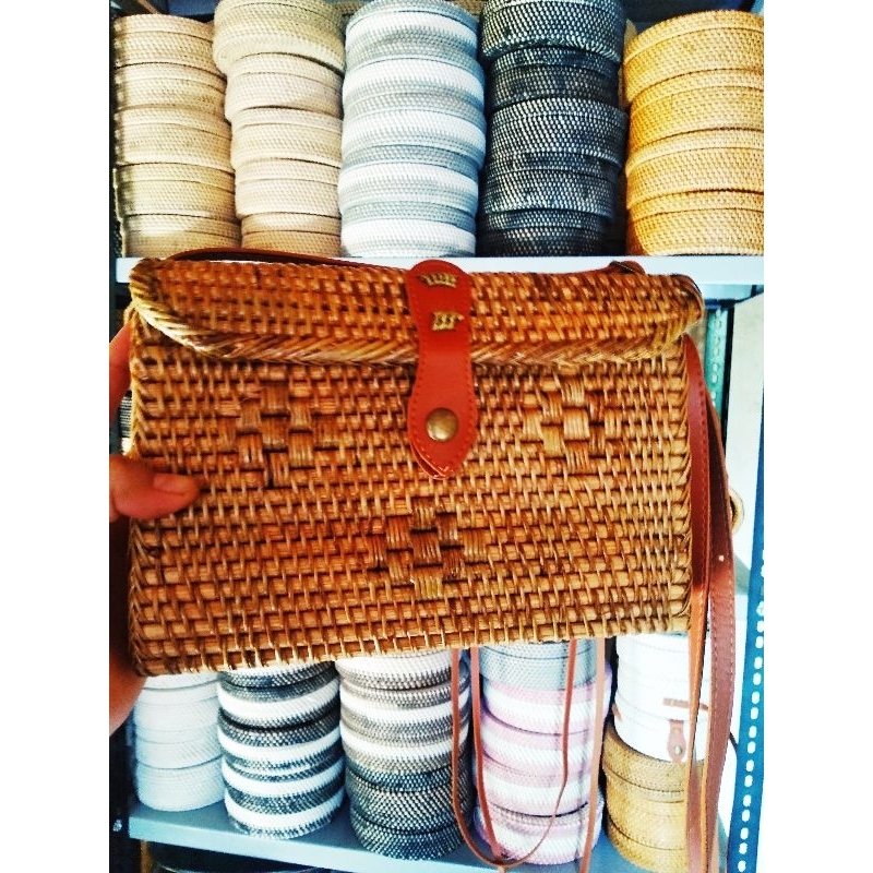 Marlboro brown rattan bag fixed strap (regular) | Shopee Philippines