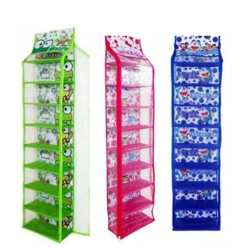 Hello KITTY DORAEMON Character Hanging Shoe Rack/FULL Zipper Hanging ...