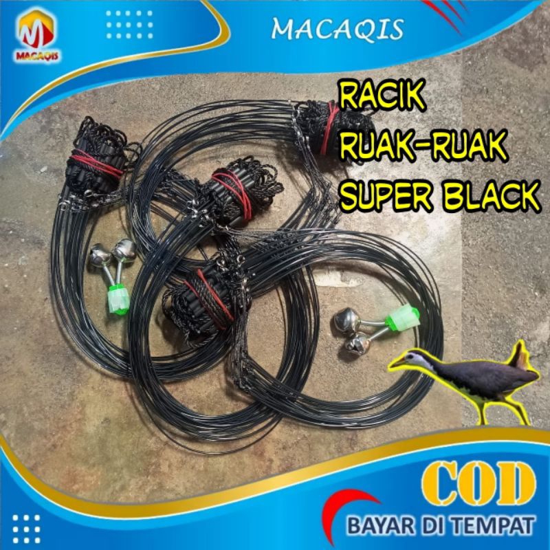 HITAM Racik Hanging Ruak Ruak Super Black Trap Snare Pikat Bird Kareo ...