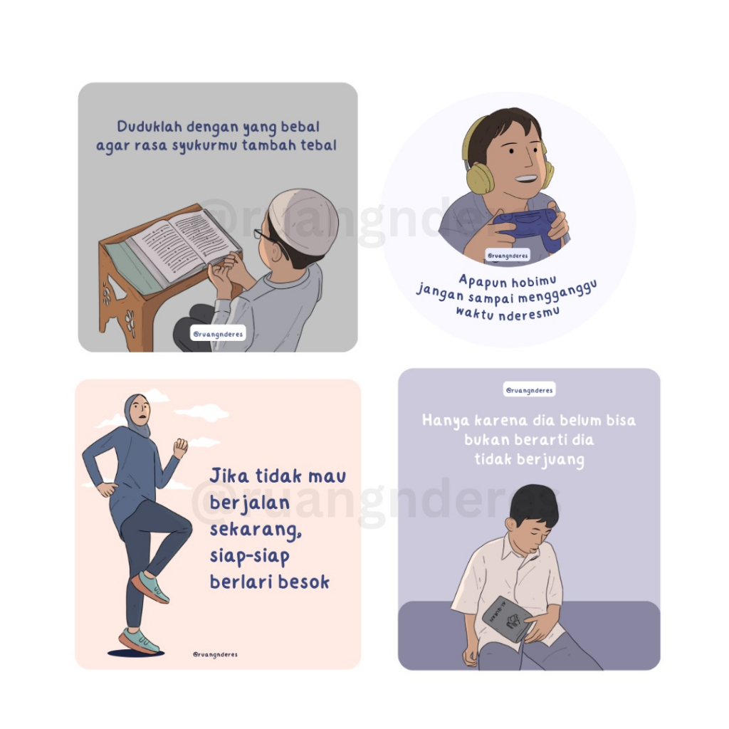 Struggling Motivational sticker (Bundling 1 package contains 4 stickers ...