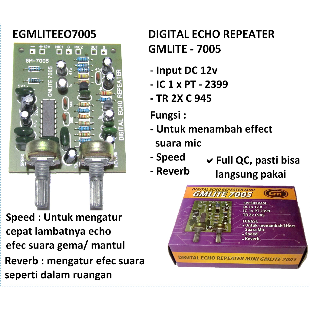 Kit echo mini toel echo chamber IC PT2399 plus mic cream | Shopee ...