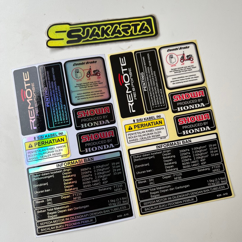 Honda MATIC WARNING IMPORTANT STICKER SET | Shopee Philippines