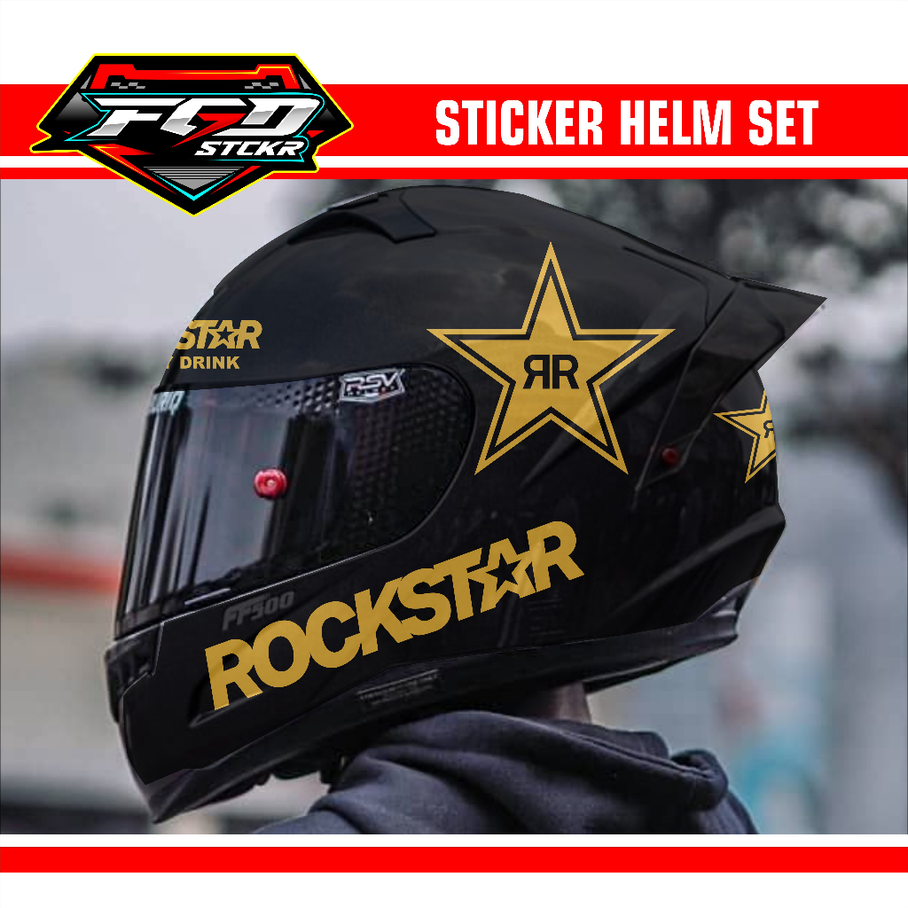 Helmet Sticker - CUTTING Sticker ROCKSTAR Helmet SET | Shopee Philippines