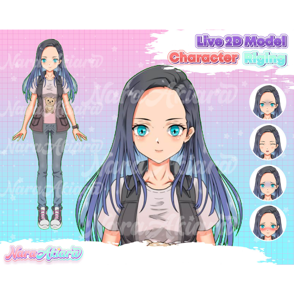 Vtuber Live2D Anime Characters Ready to Use for Your Content, Live2D ...