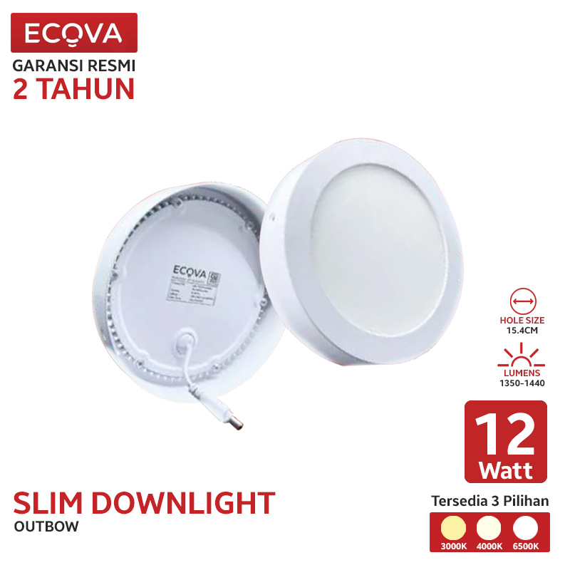 Ecova Slim Downlight 12w Round LED Panel Light | Shopee Philippines