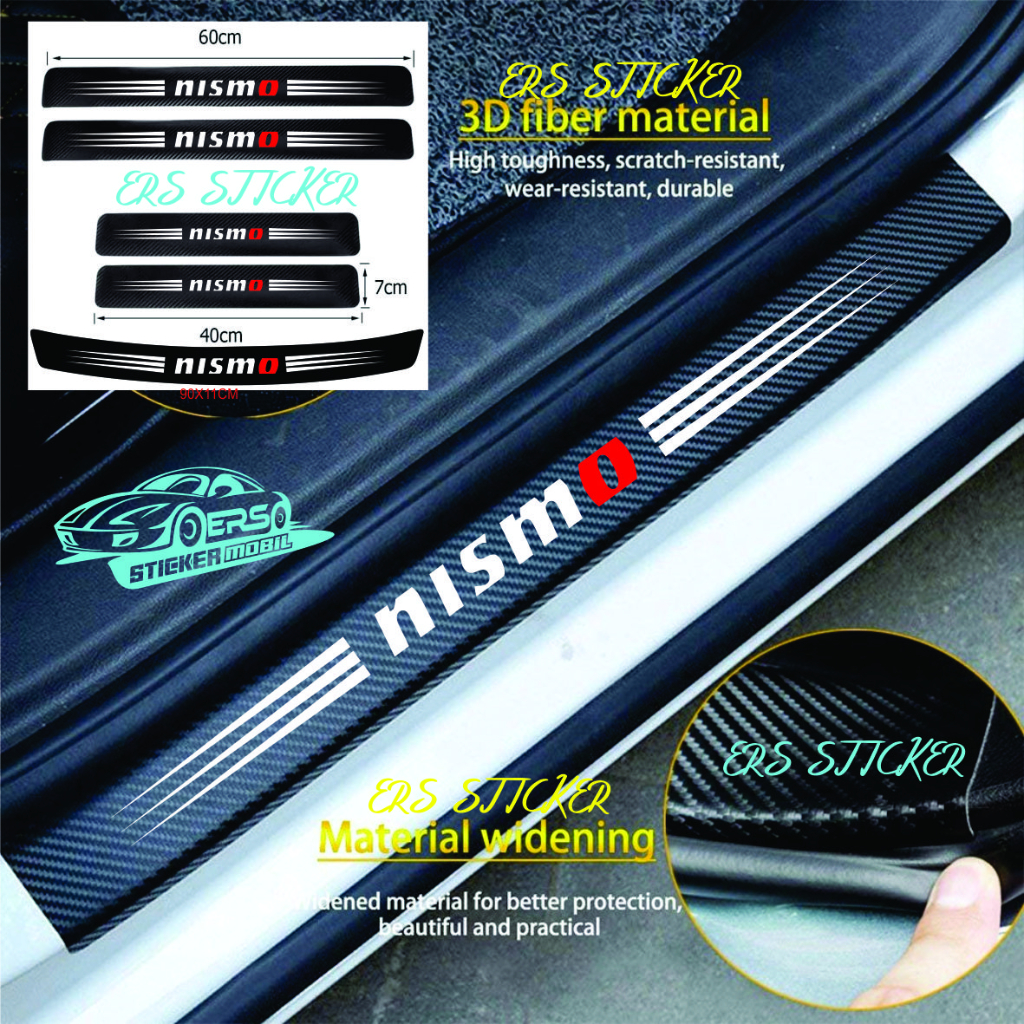 3d Carbon STICKER SILL Plate STICKER Car Door Step STICKER NISSAN NISMO ...