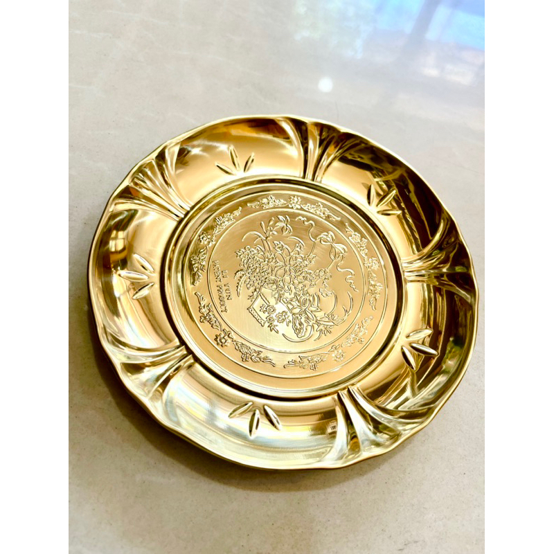 Talam Tray Glass Teapot Plate Brass Gold By Haji | Shopee Philippines