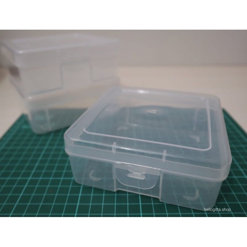 TRANSPARENT CLEAR PLASTIC BOX 12.7x12.7x5 cm/MULTIBOX/PLASTIC STORAGE ...