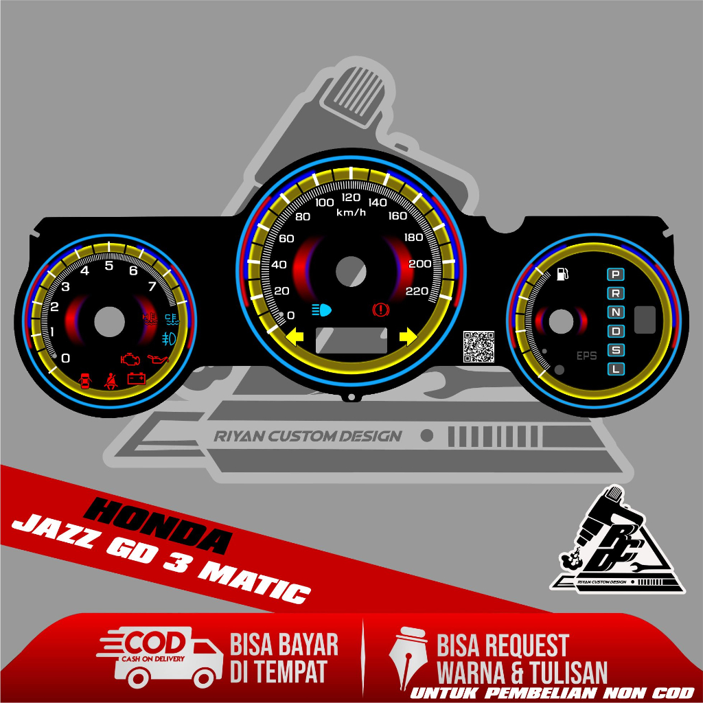 Custom jaz gd3 matic speedometer Board panel spido meter custom jaz gd3 ...
