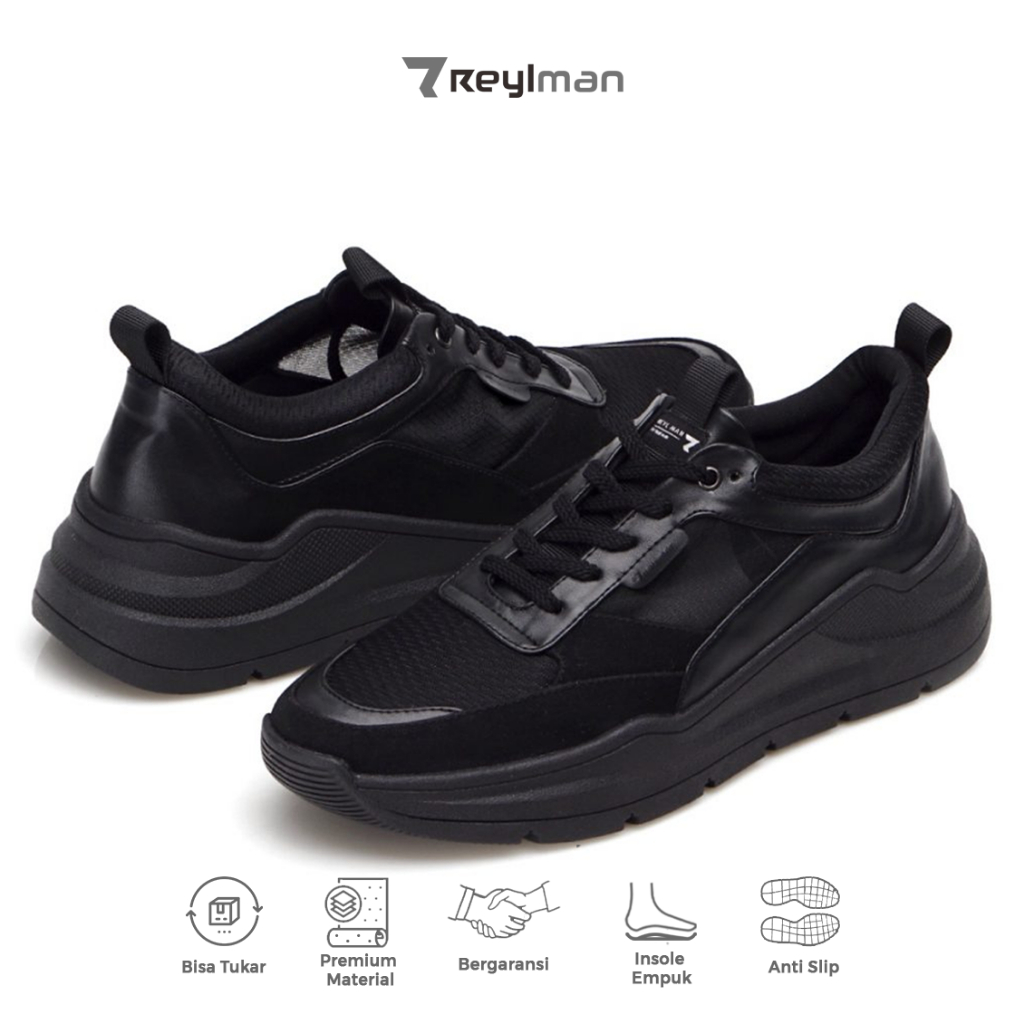 Man ANOMALY Full Black Series Men's Sneaker Shoes | Shopee Philippines