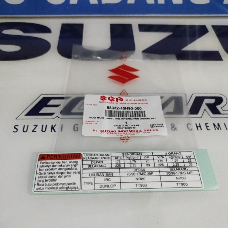 Pressure warning label sticker smash tire size Arashi satria 2 stroke ...