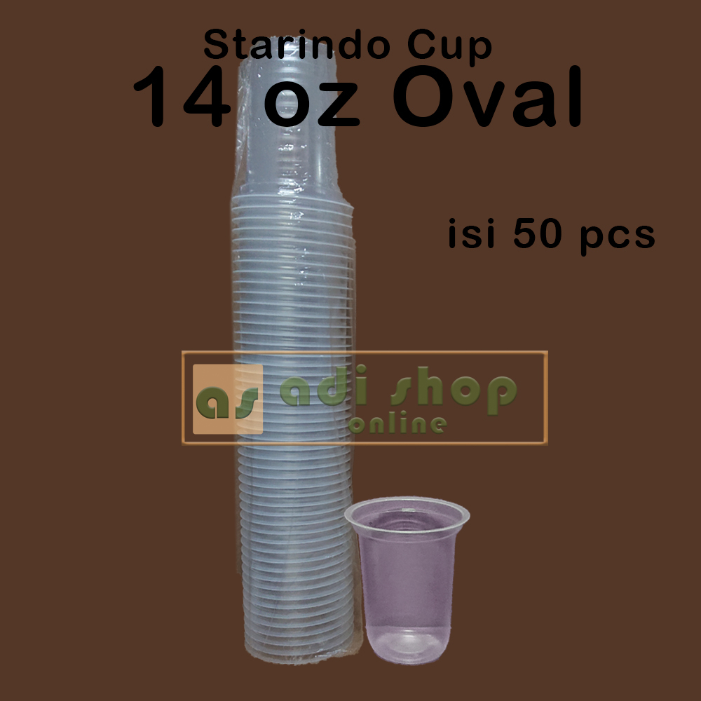 Starindo 14oz OVAL Plastic Cup, 7g Thick, 1 Slop, 50cups | Shopee ...