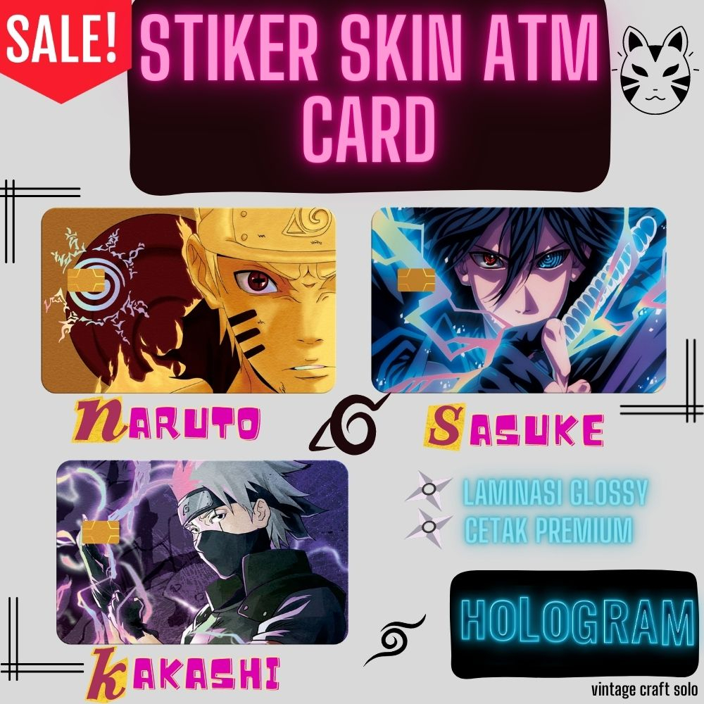 Cool Naruto Anime atm skin card stickers Packing Vintage | Shopee ...