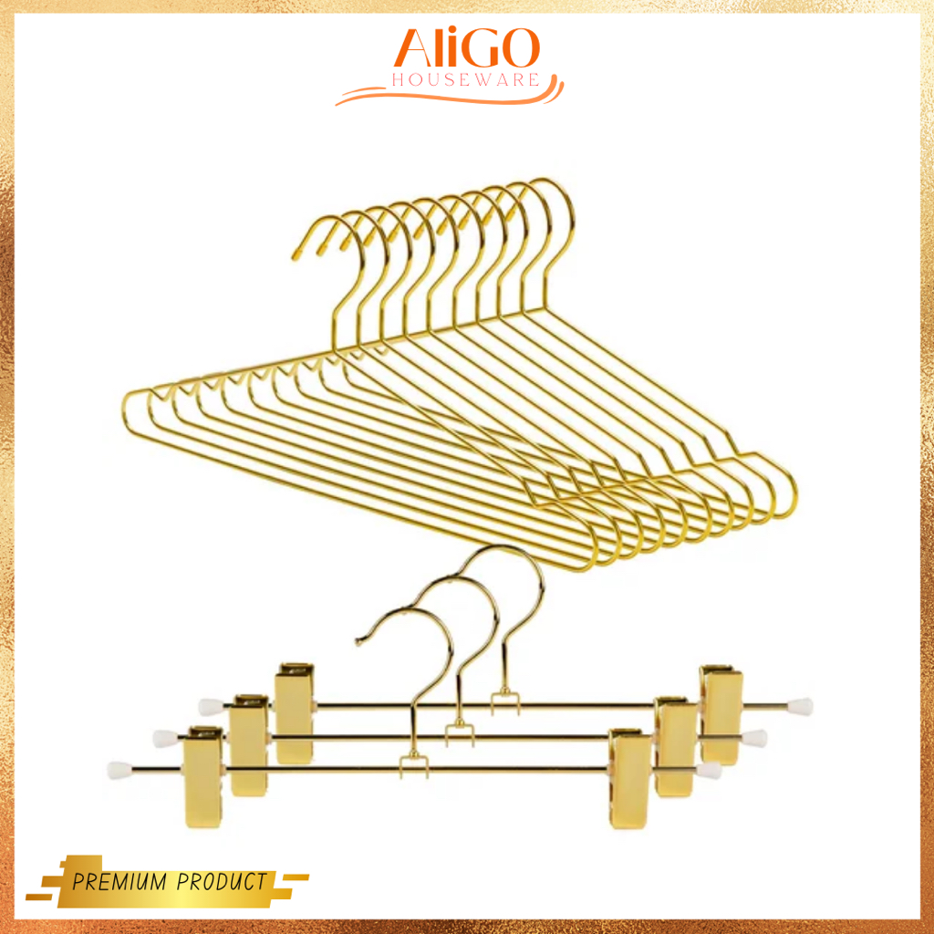 ALIGO Hanger Luxury Gold Adult Iron | Shopee Philippines