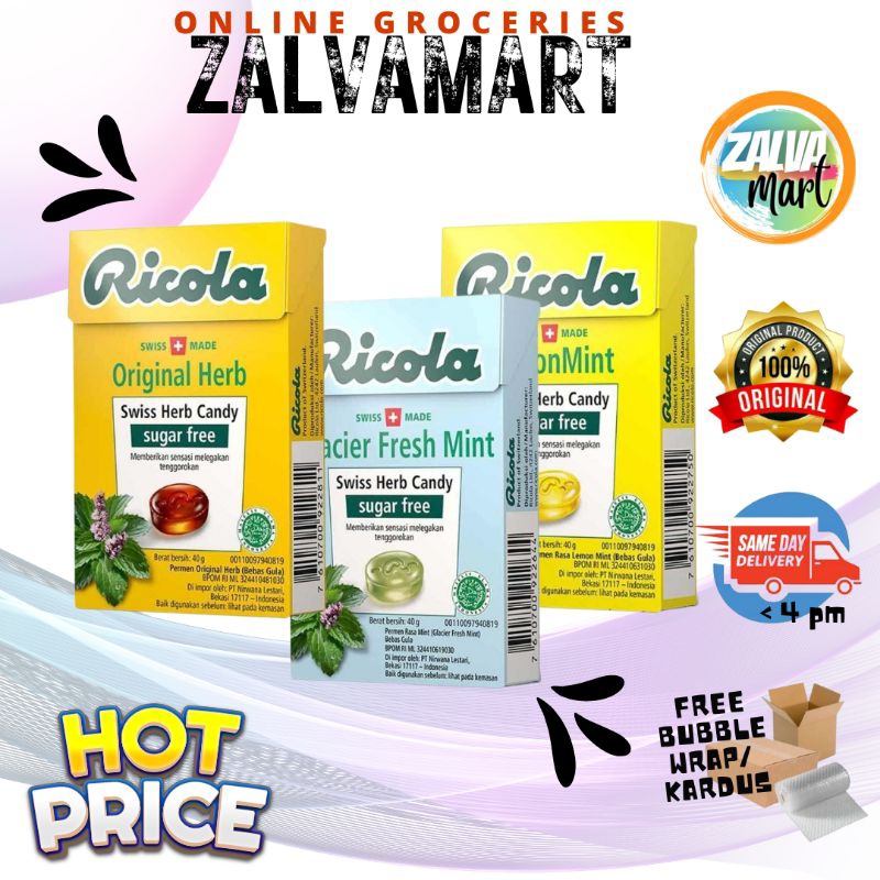 Ricola Sugar Free Candies - mint Candy Without Sugar 40g | Shopee Philippines