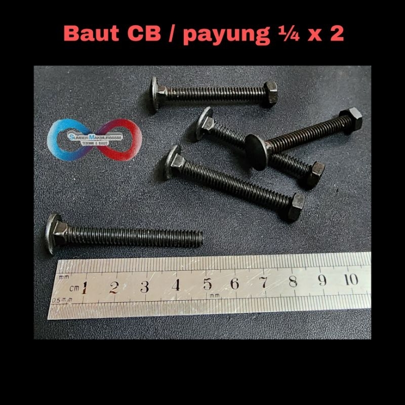 CB Bolt Nut 1/4 x 2 inch (Umbrella Bolt) | Shopee Philippines
