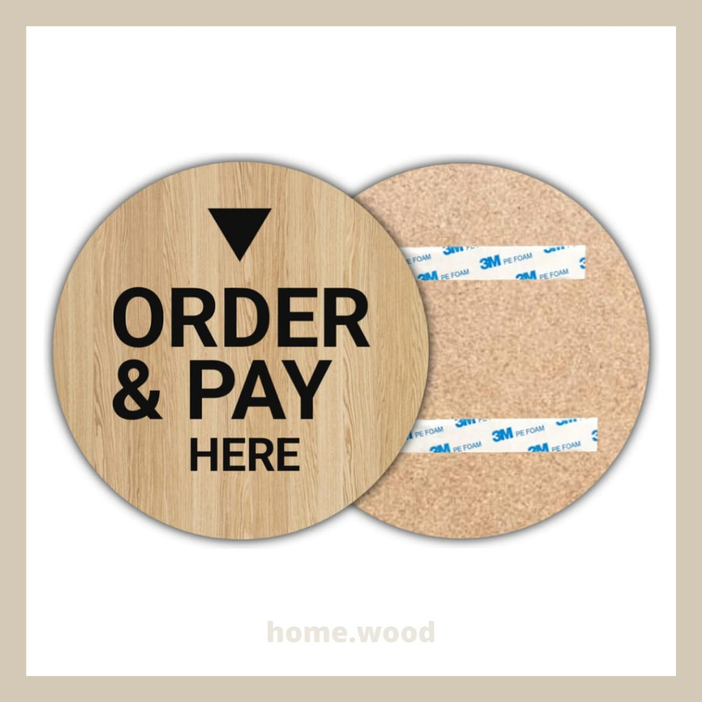 "ORDER & PAY HERE" Sign Board | Sign "ORDER & PAY HERE" | Cafe ...