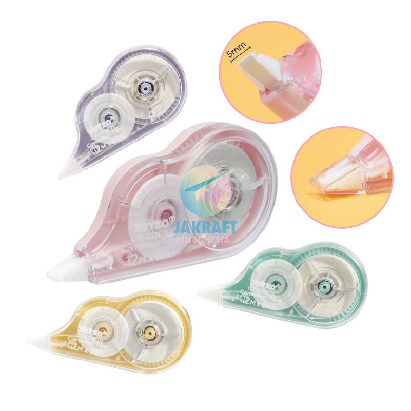 (1 Pcs) Correction Tape JOYKO CT-522PTL Pastel Color Tip-X Tip Ex 12 ...