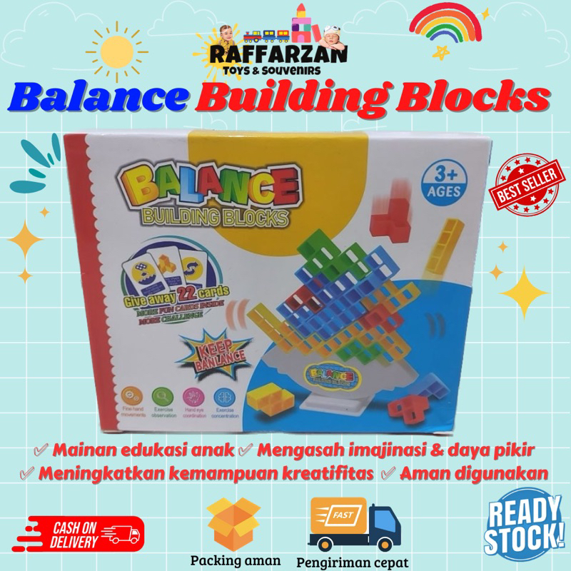 Children's Educational Toys Balance Building Blocks Block Tower Balance ...