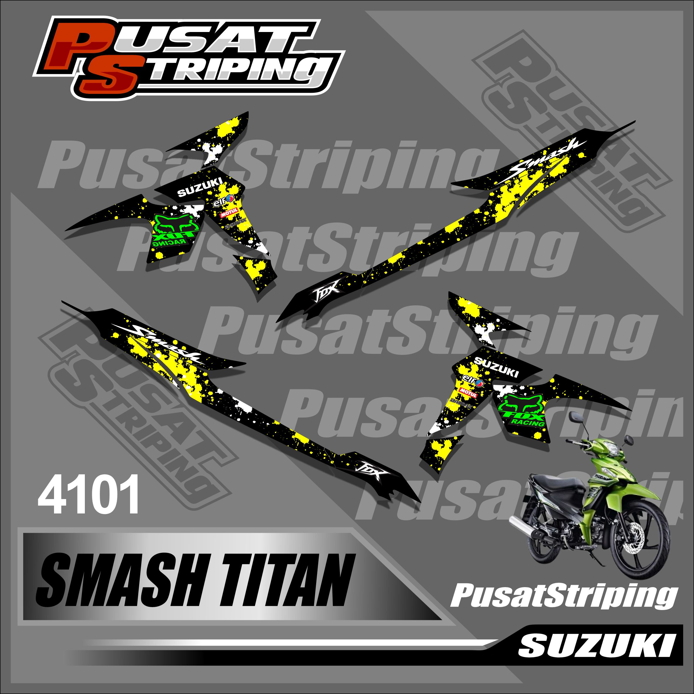 (COD) Smash Titan Motorcycle Striping Stickers Abstract Fox Design ...