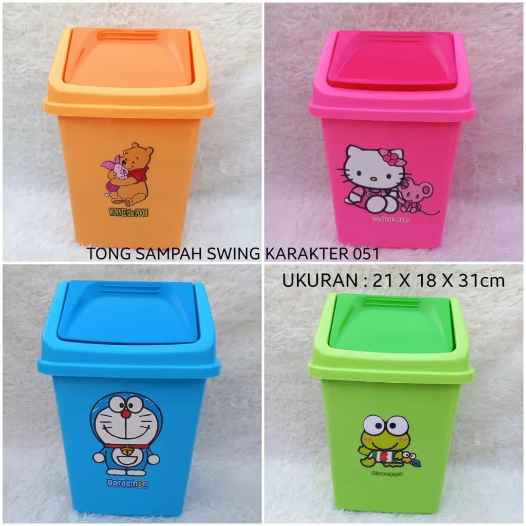 Doraemon HELLO KITTY KEROPI WINNIE THE POOH PLASTIC TRASH CAN / TRASH ...