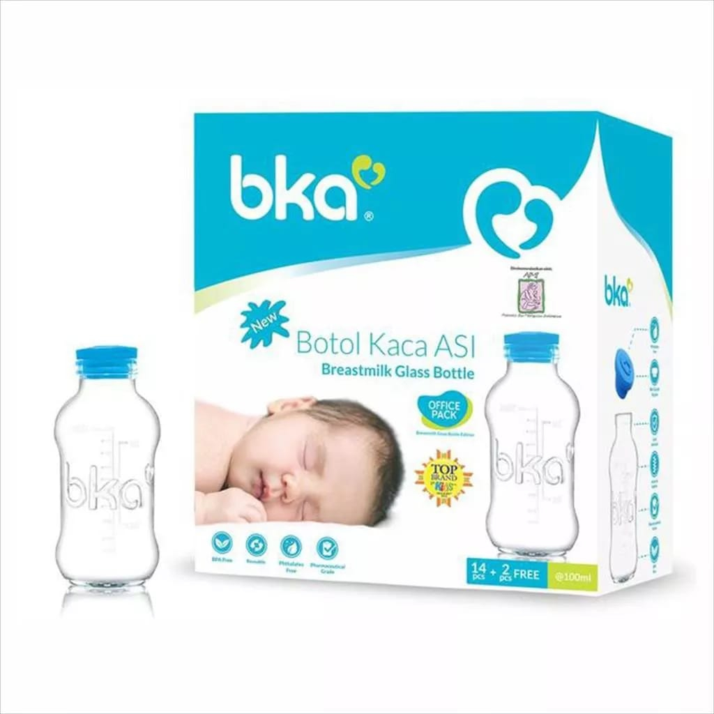 BKA GLASS ASI BOTTLE contains 14+2pcs @100ml | BKA Glass ASIP Bottle ...