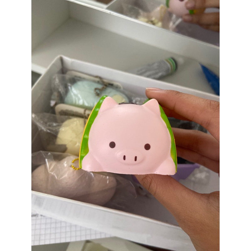 Miniso pig taco squishy licensed egg surprise opened | Shopee Philippines