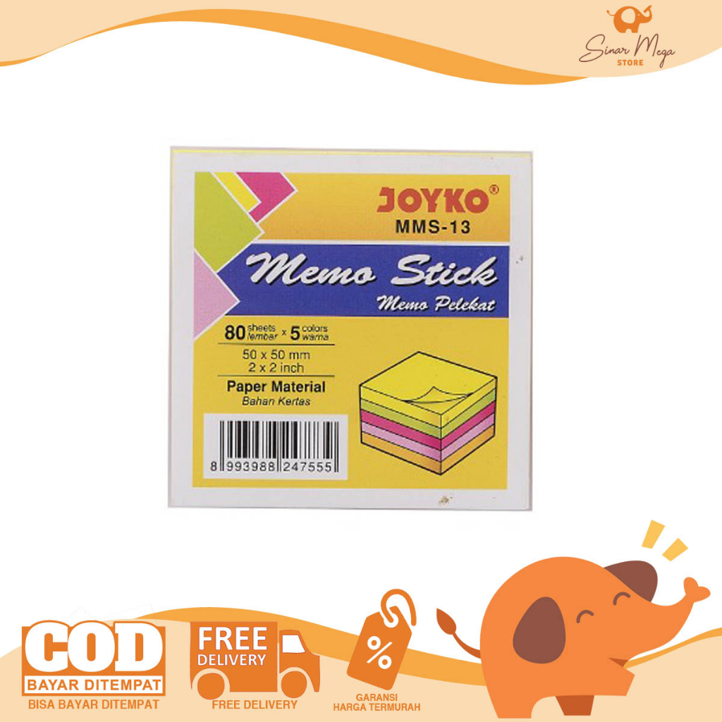 Joyko Memo Stick MMS 13 / Sticky Notes Memo / Sticky Memo Paper ...