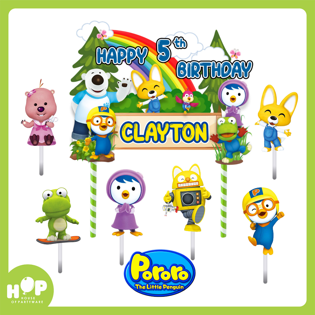 Pororo Cake Topper with Custom Name | Shopee Philippines