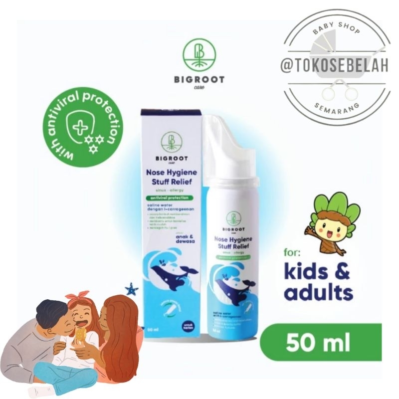 Bigroot Nose Hygiene Stuff Relief Nasal Spray 50ml Kids & Adults ...