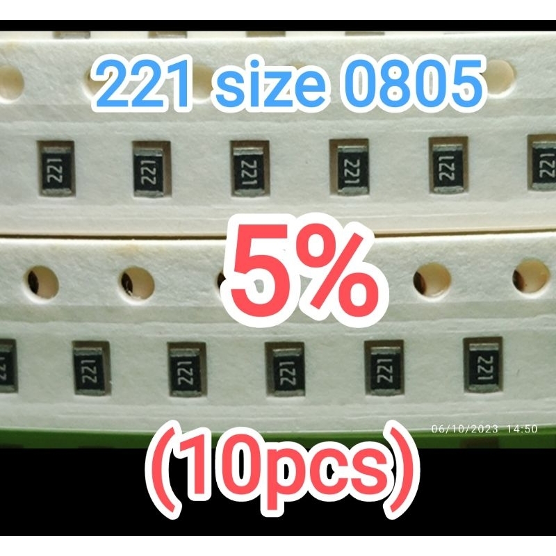 10pcs resistor chips smd 221 size 0805 220ohm 220 ohm | Shopee Philippines