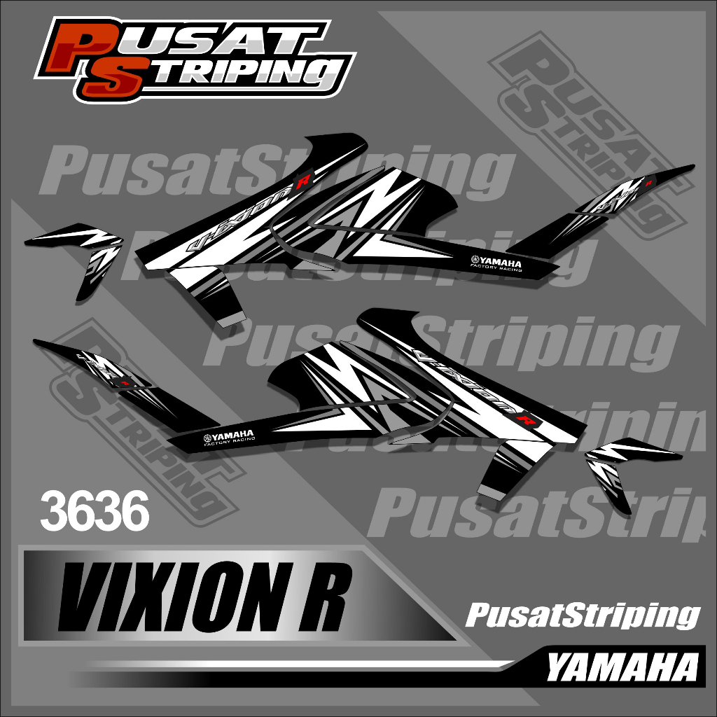 Striping Sticker Motor Vixion R - Striping Can Sticker Vixion R Semi ...