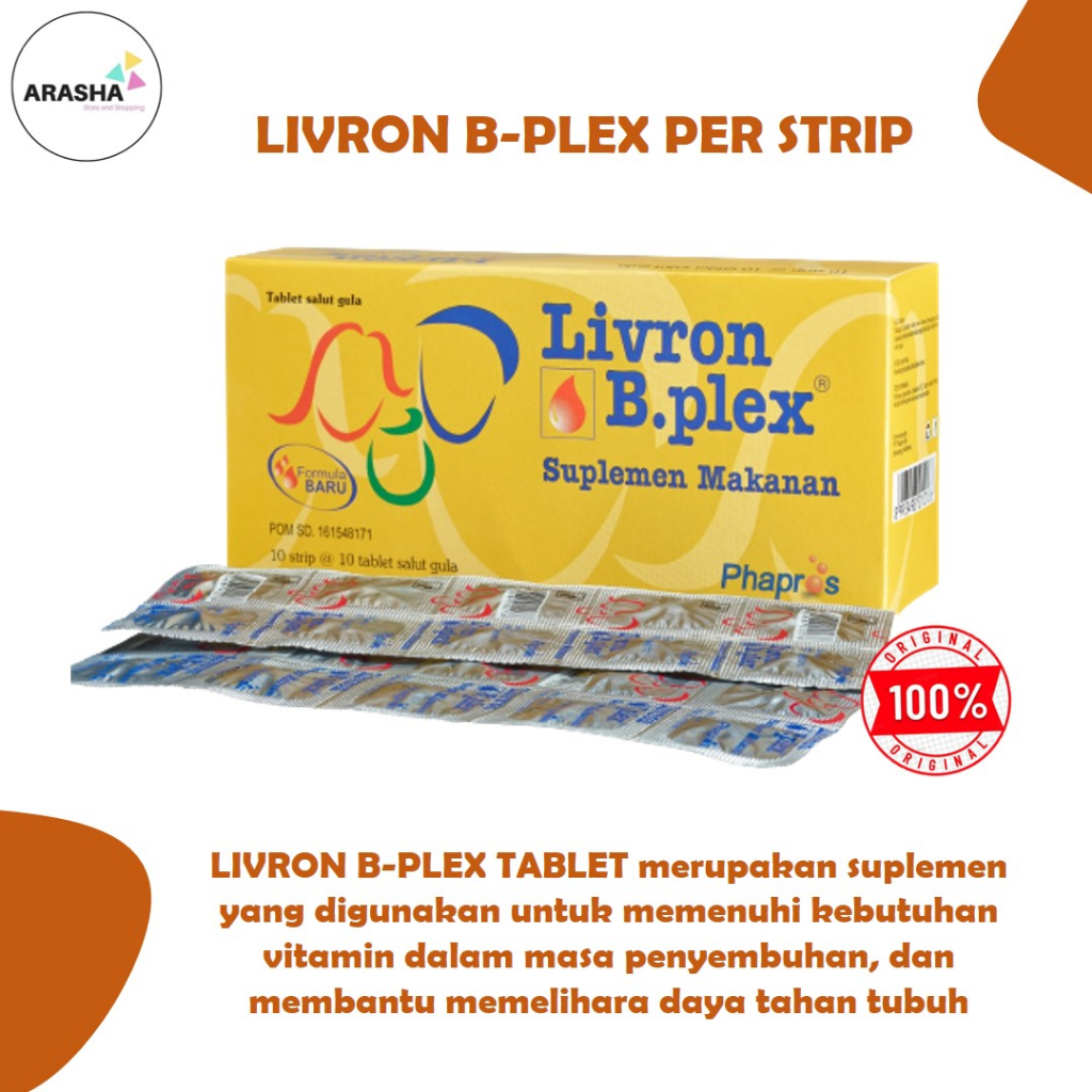 Livron B- PLEX PER STRIP - MULTIVITAMIN Contains 10 Tablets | Shopee ...