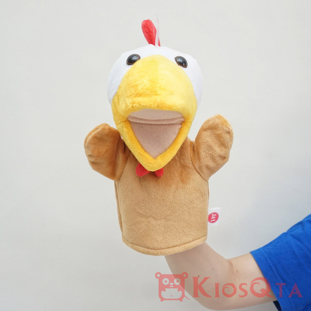 Handpuppet chicken hand puppet with open and close mouth | Shopee ...