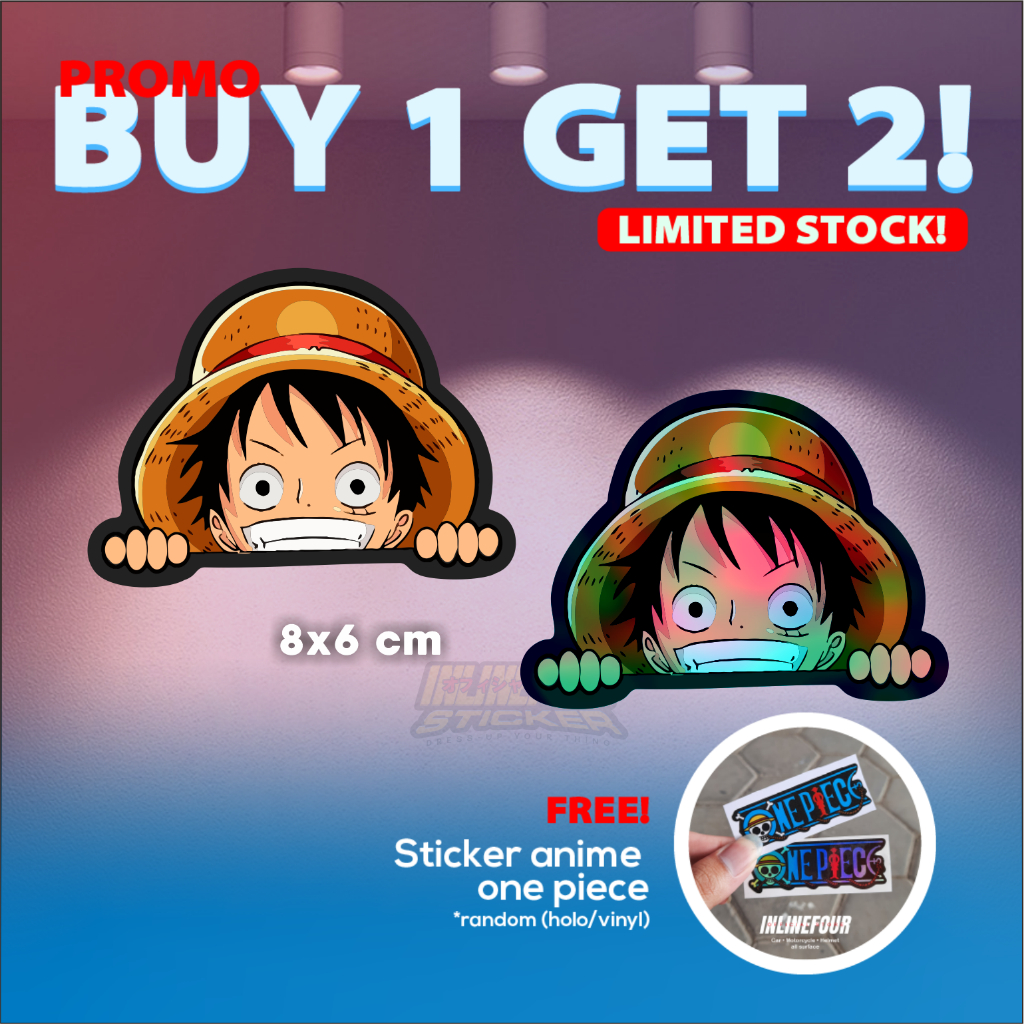 HP Anime Hologram Sticker - Peeker One Piece Monkey D Sticker. Luffy ...