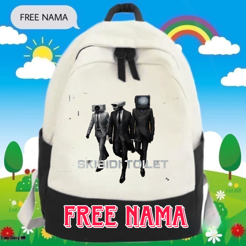School CHILDREN'S BACKPACK BACKPACK BAG SKIBIDI TOILET CAMERAMEN MOTIF ...
