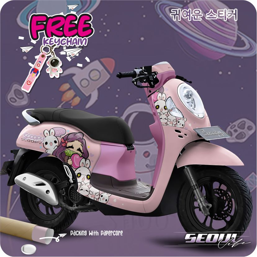 New Scoopy fi 2015 - 2023 Full Body Sticker Decal Cute Simple Anime ...