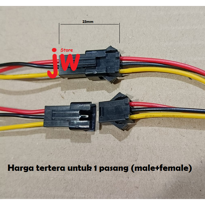 Pair of Sockets 2P 3P 4P Male Female Cable Terminals 3 Pin Connector SM ...