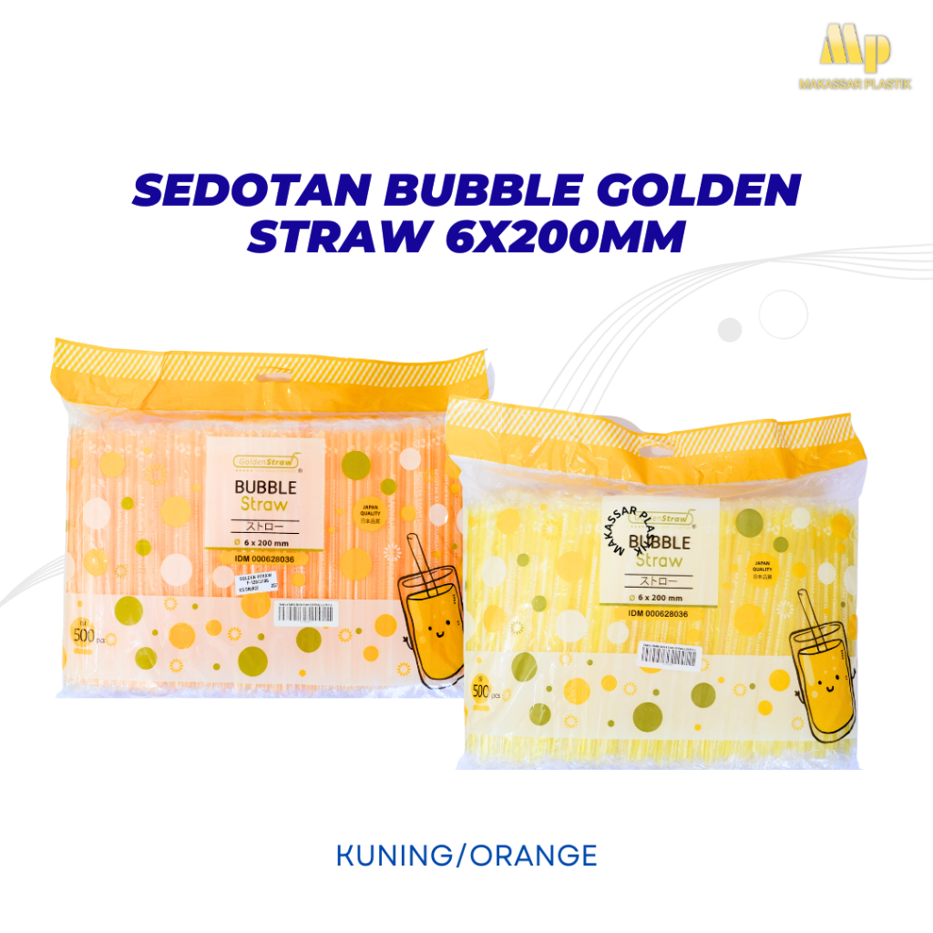 Golden Straw Bubble Straws 6x200mm @ 500 Pcs | Shopee Philippines