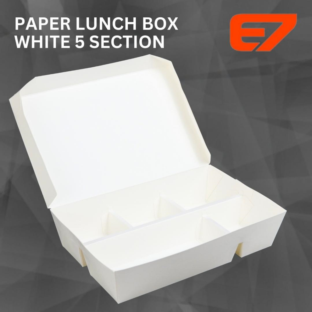 White Paper Lunch Box with 5 Compartments - Paper Lunch Box, Takeaway ...