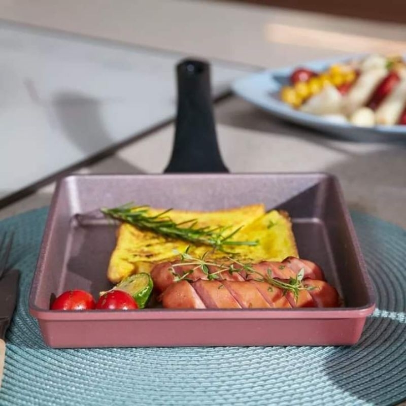 Teflon Box Neocook Square Pan Pink 24x21cm Tamagoyaki Non-Stick ...