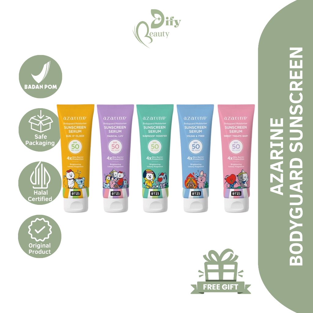 Azarine x BTS BT21 Bodyguard Body Moisturizer Sunscreen Serum SPF50 PA ...