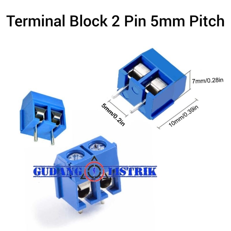Terminal Block 2pin PCB 2screw Screw Pitch 5mm Cable Connector | Shopee ...