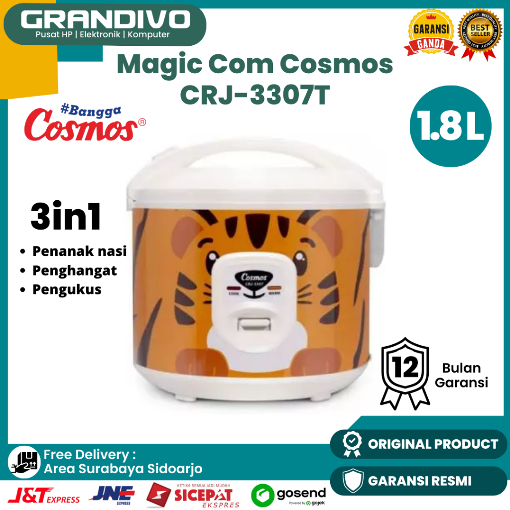 Magic Com Cosmos 2 Liter CRJ 3307T Rice Cooker Tiger Motif Cosmos ...