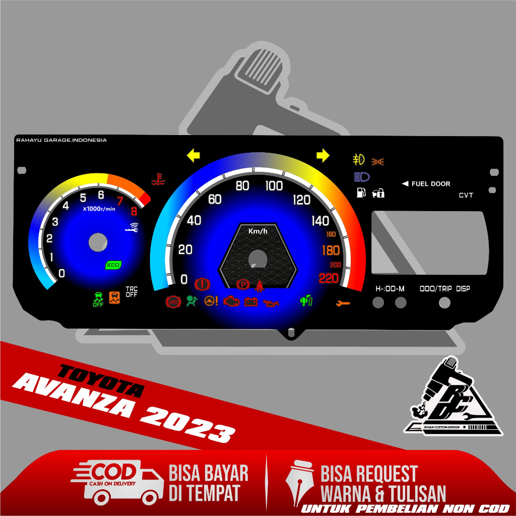 Avanza 2023 custom speedometer Board And veloz panel spido meter custom ...
