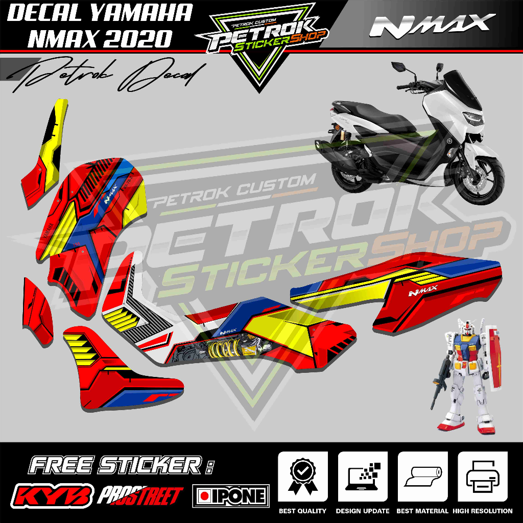 Yamaha N MAX 2020 MOTORCYCLE DECAL FULL BODY GUNDAM STYLE | Shopee ...
