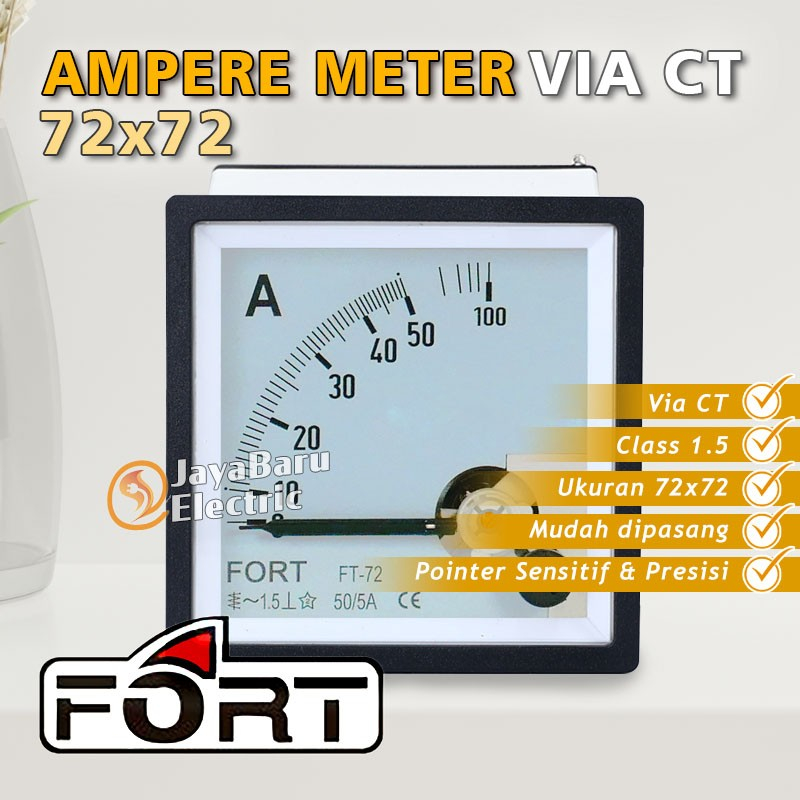 Ampere Meter Ammeter Analog Ammeter FORT 72x72 via CT | Shopee Philippines