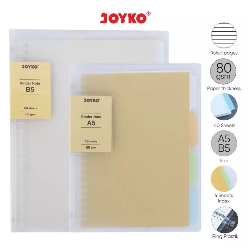 Binder Note Joyko Transparent Cover Ring Size B5 A5 Plain Binder Book ...